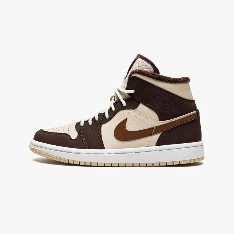 Wmns Air Jordan 1 Mid SE "Cream Dark Chocolate" DO6699-200 - MeetIDEA